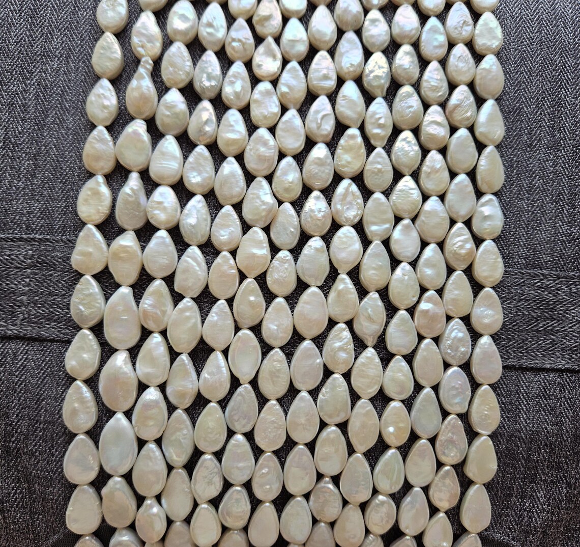 AA 8-10x16-20mm Super LONG White Rice Freshwater Pearls, Drop Pearl ...