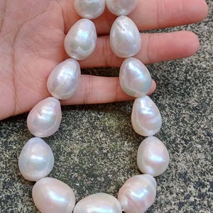 Super Large Pearl, Drop Baroque Pearl, White Natural Pearl, Drilled ...