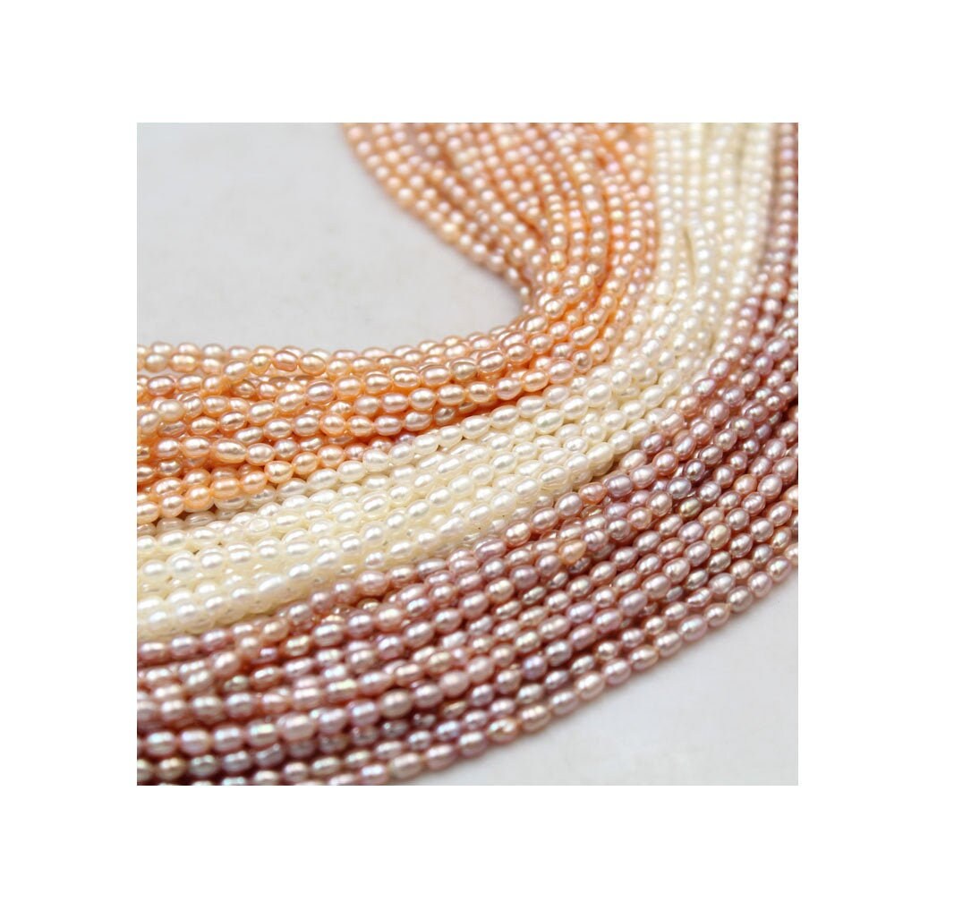 3-3.5mm High Quality Grade A Natural Freshwater Rice Pearl | Etsy
