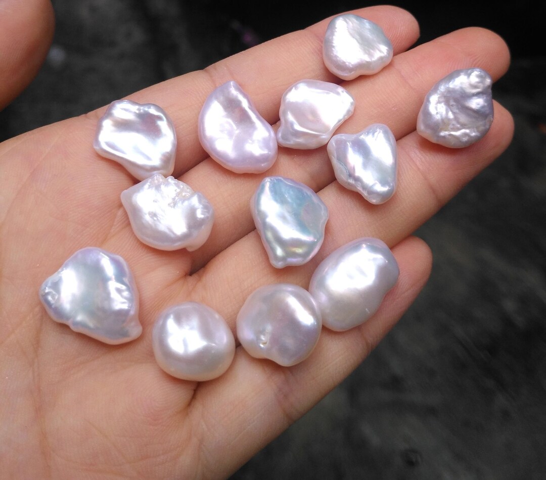 12-15mm Large Baroque Pearls,flat Fresh Water Pearls,natural White ...