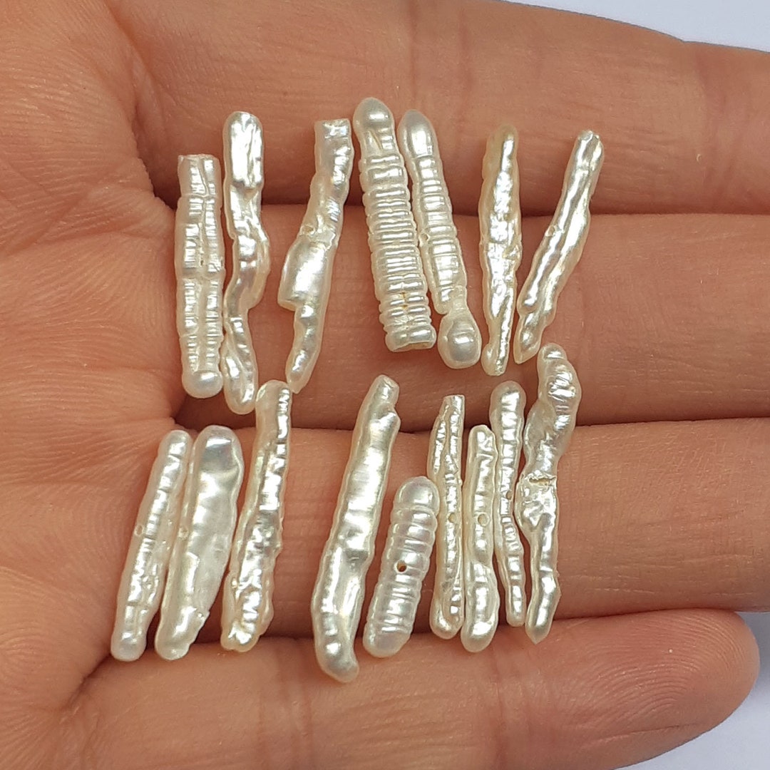 3-8x 10-30mm Long Stick Pearls, Loose Baroque Pearls, Genuine ...