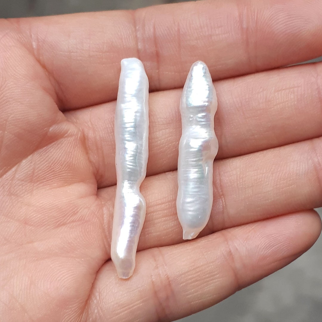 Stick Freshwater Pearls, Undrilled Genuine Natural White Pearl, Super ...