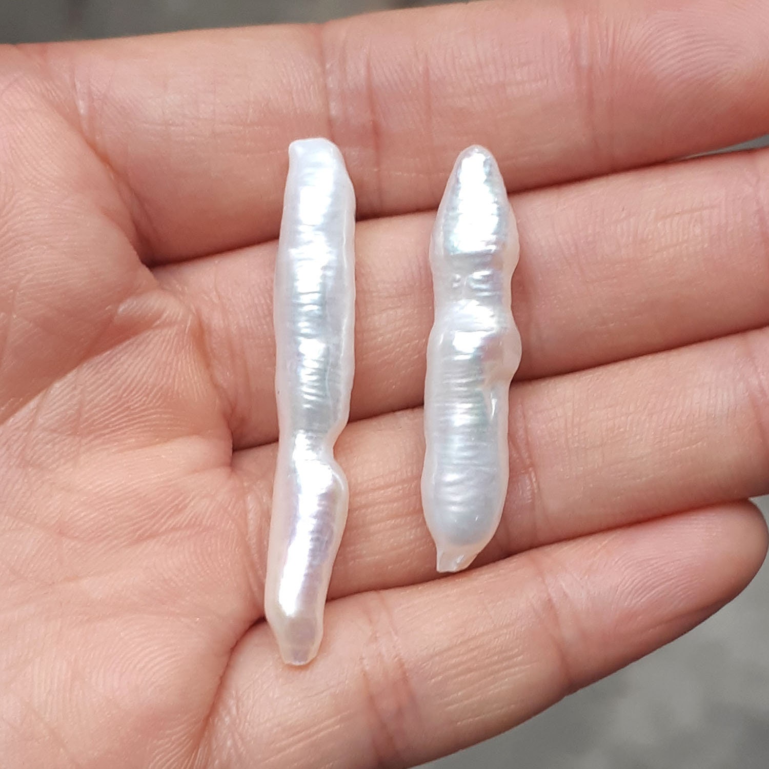 Stick Freshwater Pearls, Undrilled Genuine Natural White Pearl, Super ...