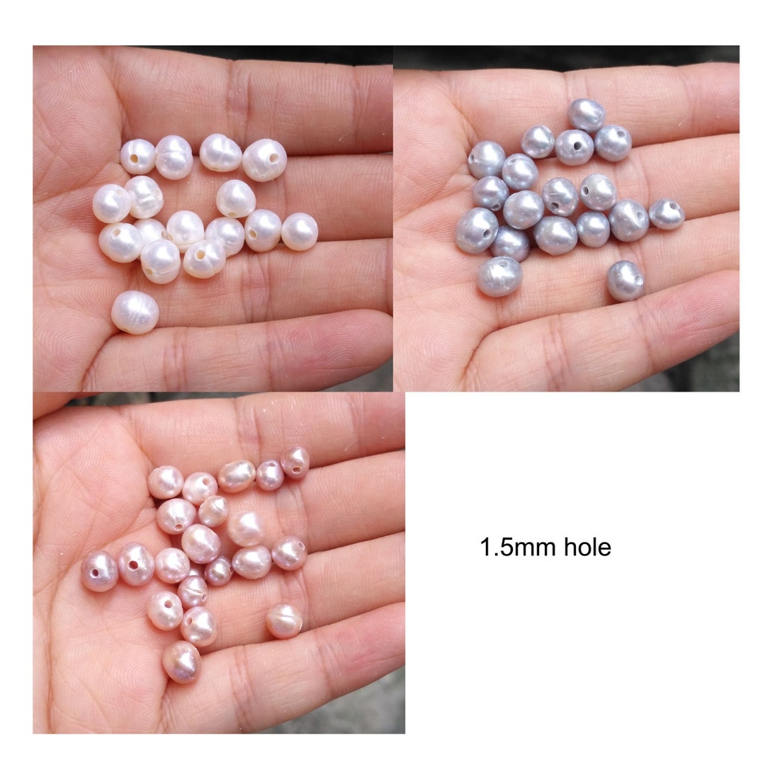 1.5mm Large Hole Pearls, Freshwater Pearls, High Luster, 7-8mm Pearls ...