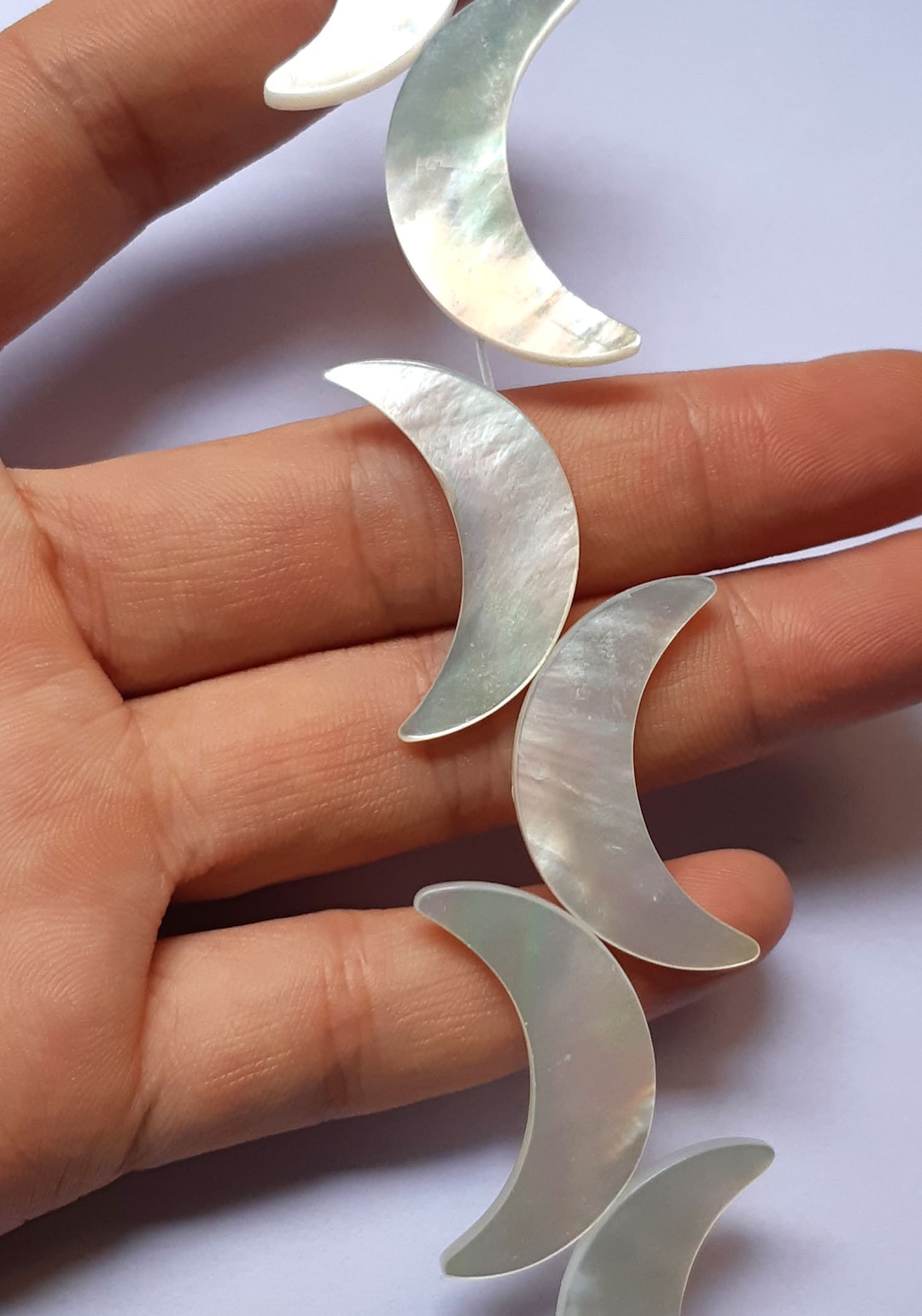 30mm Large Moon Beads, White MOP, Mother of Pearl Double Horn,crescent ...