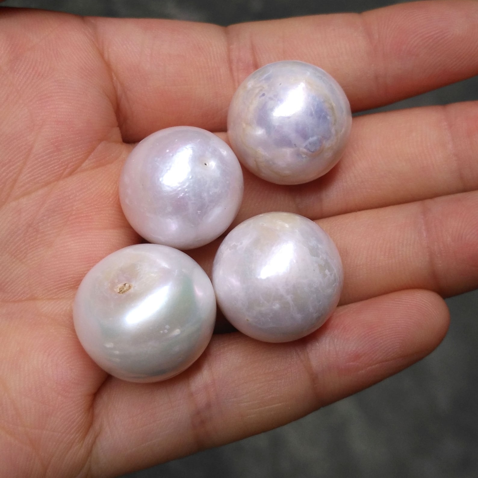 14-16mm Large Edison Pearls, Natural White Pearls, off Round Pearl ...
