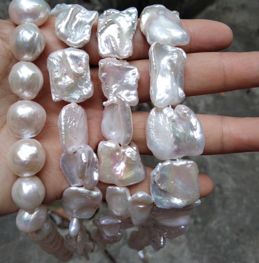 Big Irregular Baroque Pearl Beads, Genuine Freshwater Pearls, 28 Inches ...