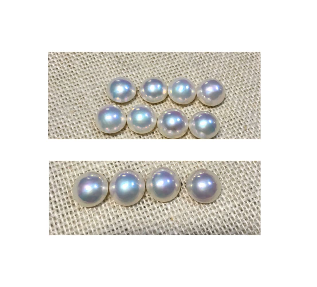 Rare 14-17mm Round Mabe Pearl White Cream Australian Grown Mabe Pearl ...