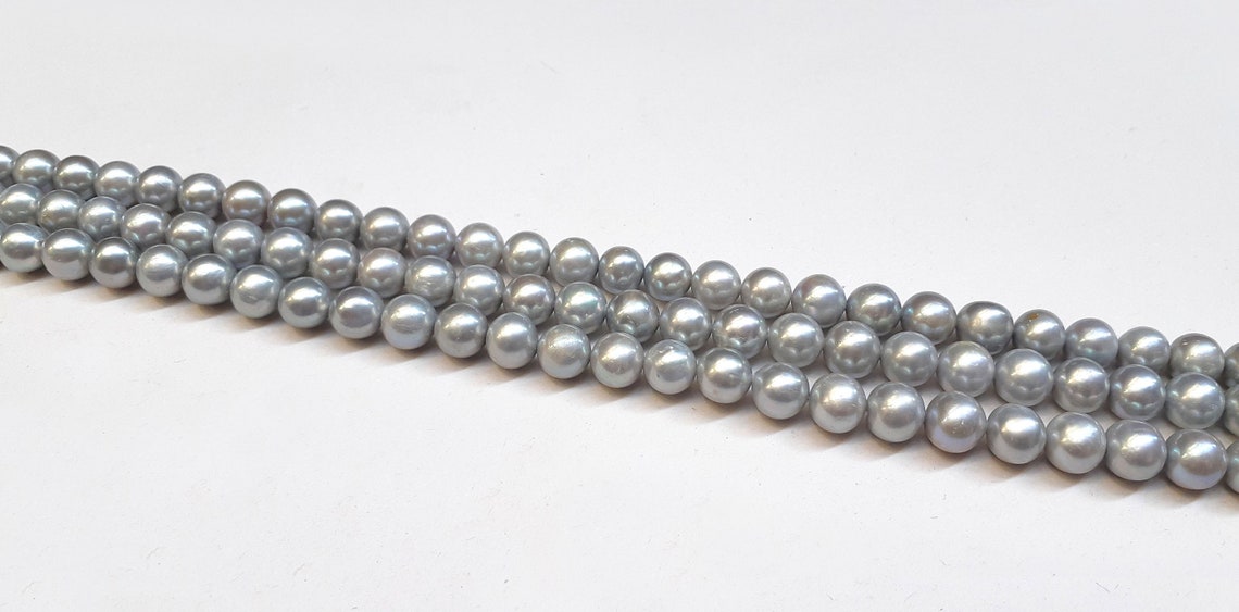 11-12mm Silver Pearls Round Pearl Genuine Freshwater Pearl - Etsy