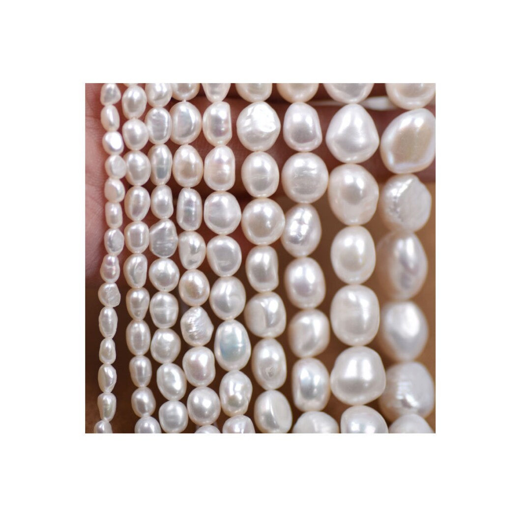 AA 3-12mm Natural Ivory White Color Baroque Freshwater Pearl Full ...