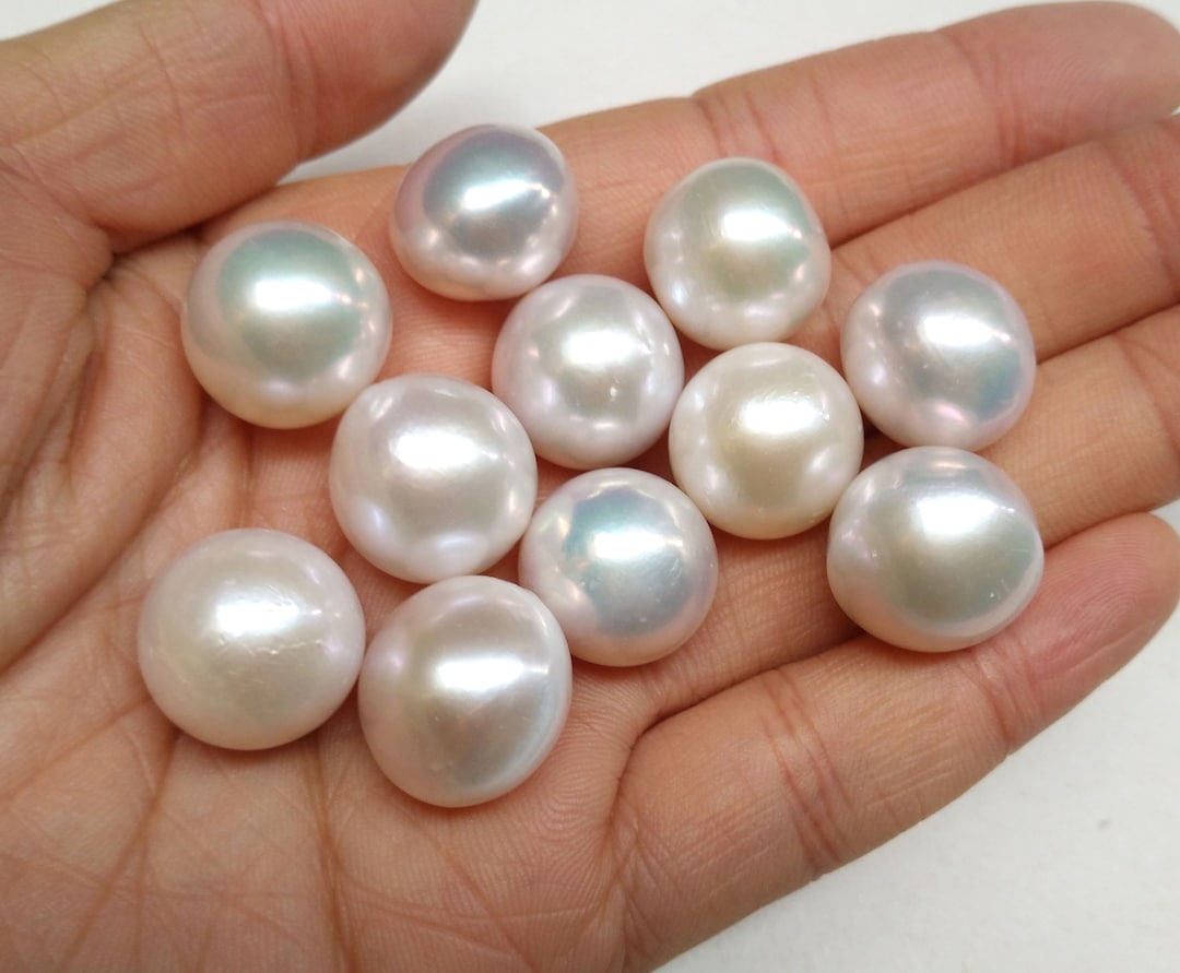 11-14mm White Near Round Pearls, Loose Pearls, Genuine Freshwater ...