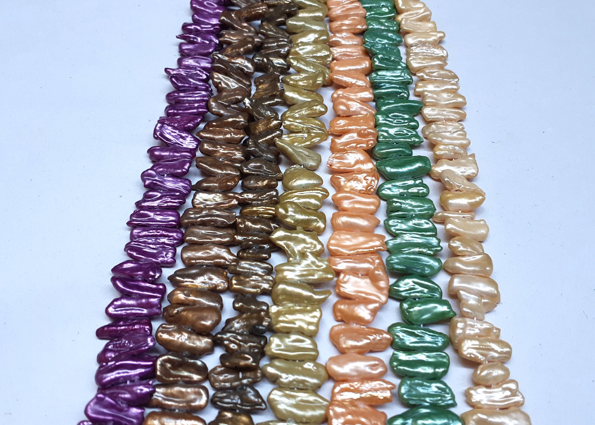 AA 6-10mm Natural Biwa Pearls Center Drilled Baroque Biwa - Etsy