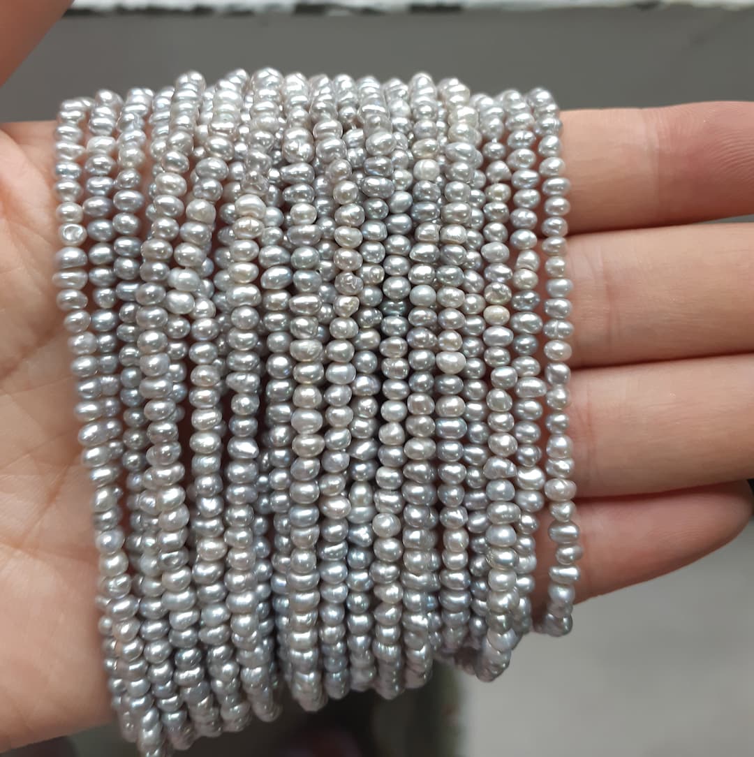 Gray Seed Pearls, 2-3mm, Genuine Freshwater Pearls, Small Baroque ...