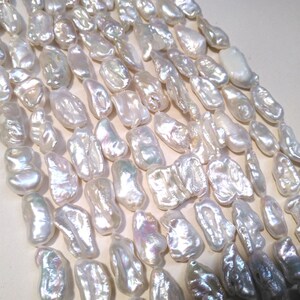 Biwa Pearl, Long Drilled Stick Pearls, Natural White Biwa Freshwater ...