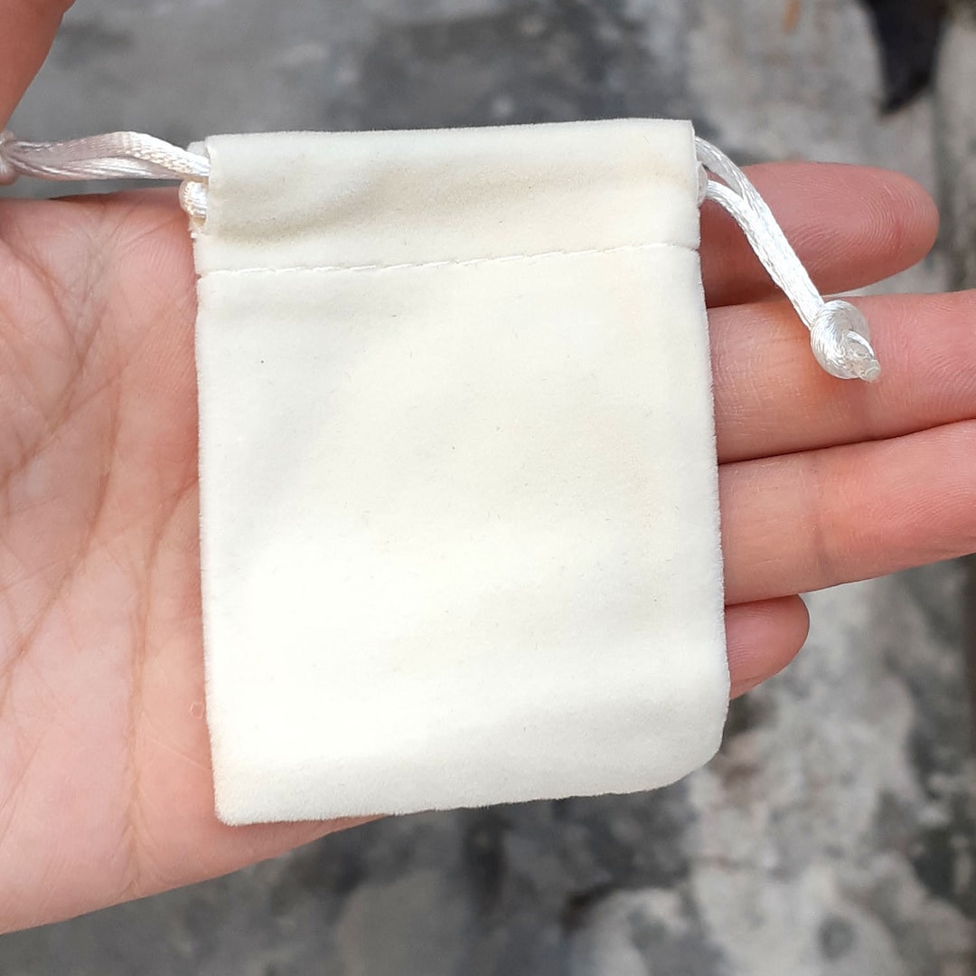 White Velvet Bag, Small Velvet Pouches, Jewelry Bag, Gift Bags, Party ...