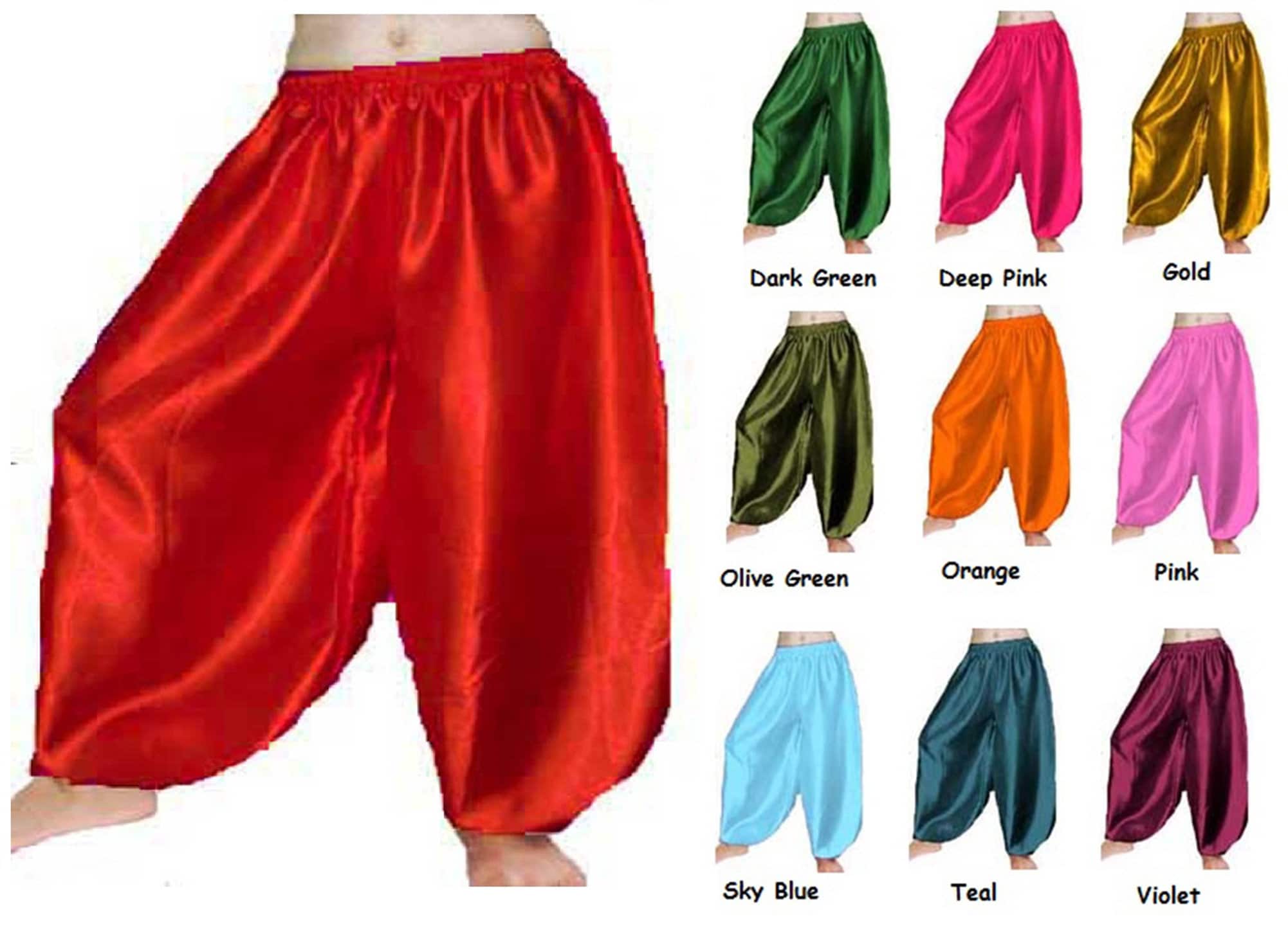 Satin Harem Yoga Pants: Women's Aladdin Boho Trousers - Etsy
