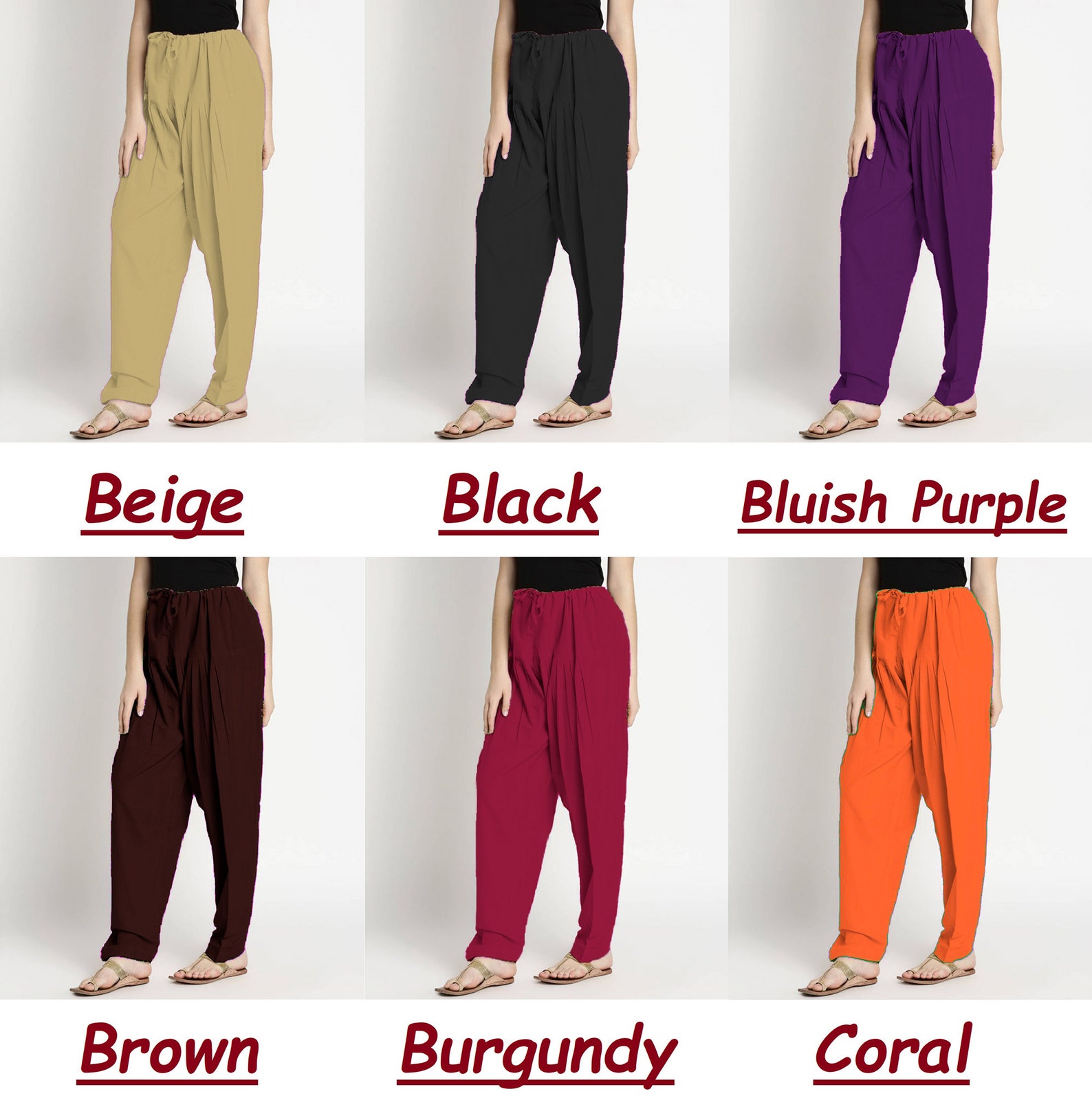 Women Plain Patiala Salwar Pants Pure Cotton Kameez Kurti - Etsy