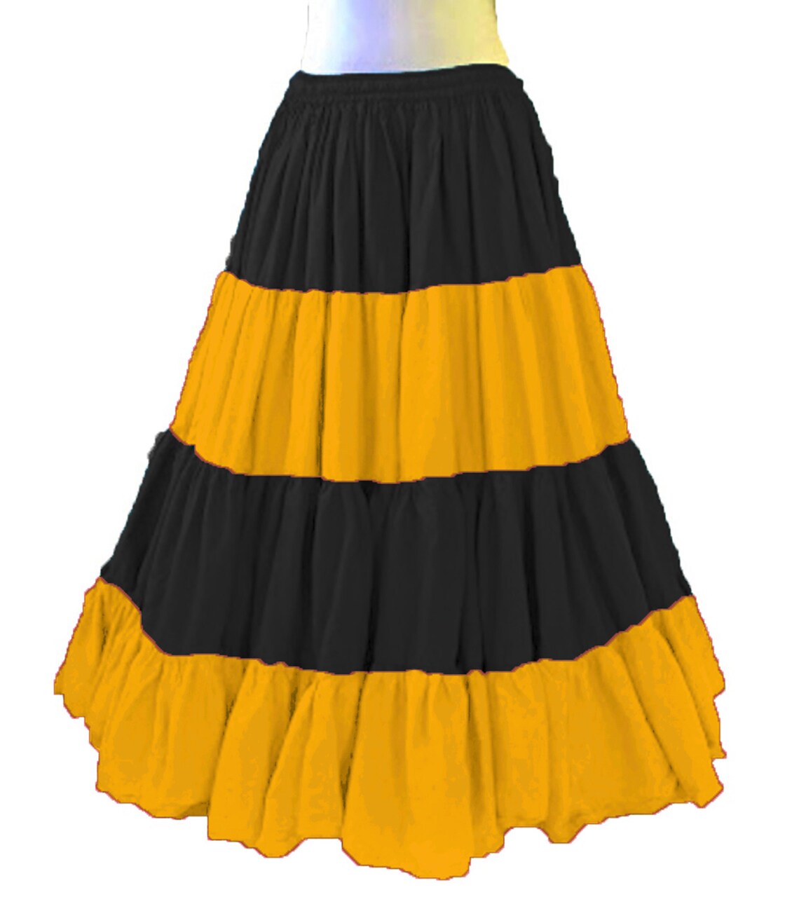 Women 12 Yard 4 Tier Skirt 100% Pure Cotton Two Color | Etsy