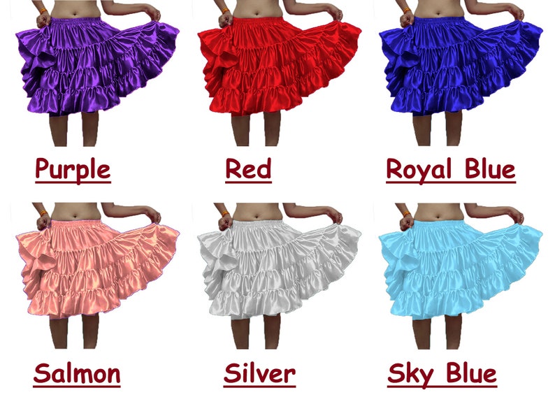 Satin Short Mini 4 Tiered Skirt Women Girl Ruffle Dress Pleated Retro ...