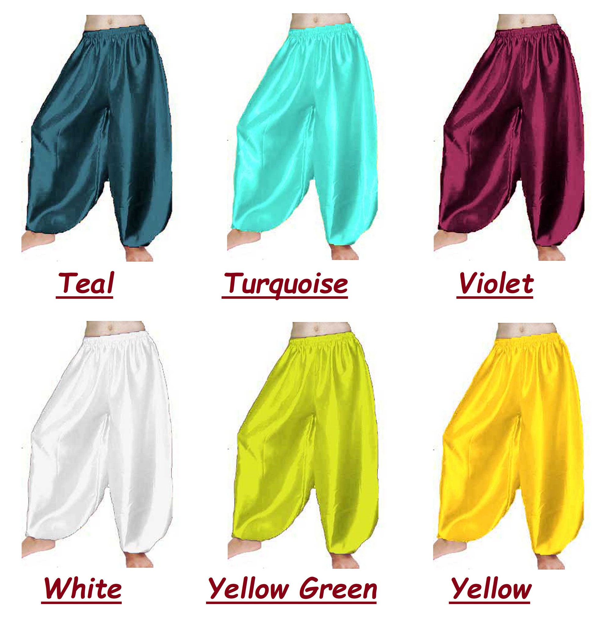 Satin Harem Yoga Pants: Women's Aladdin Boho Trousers - Etsy