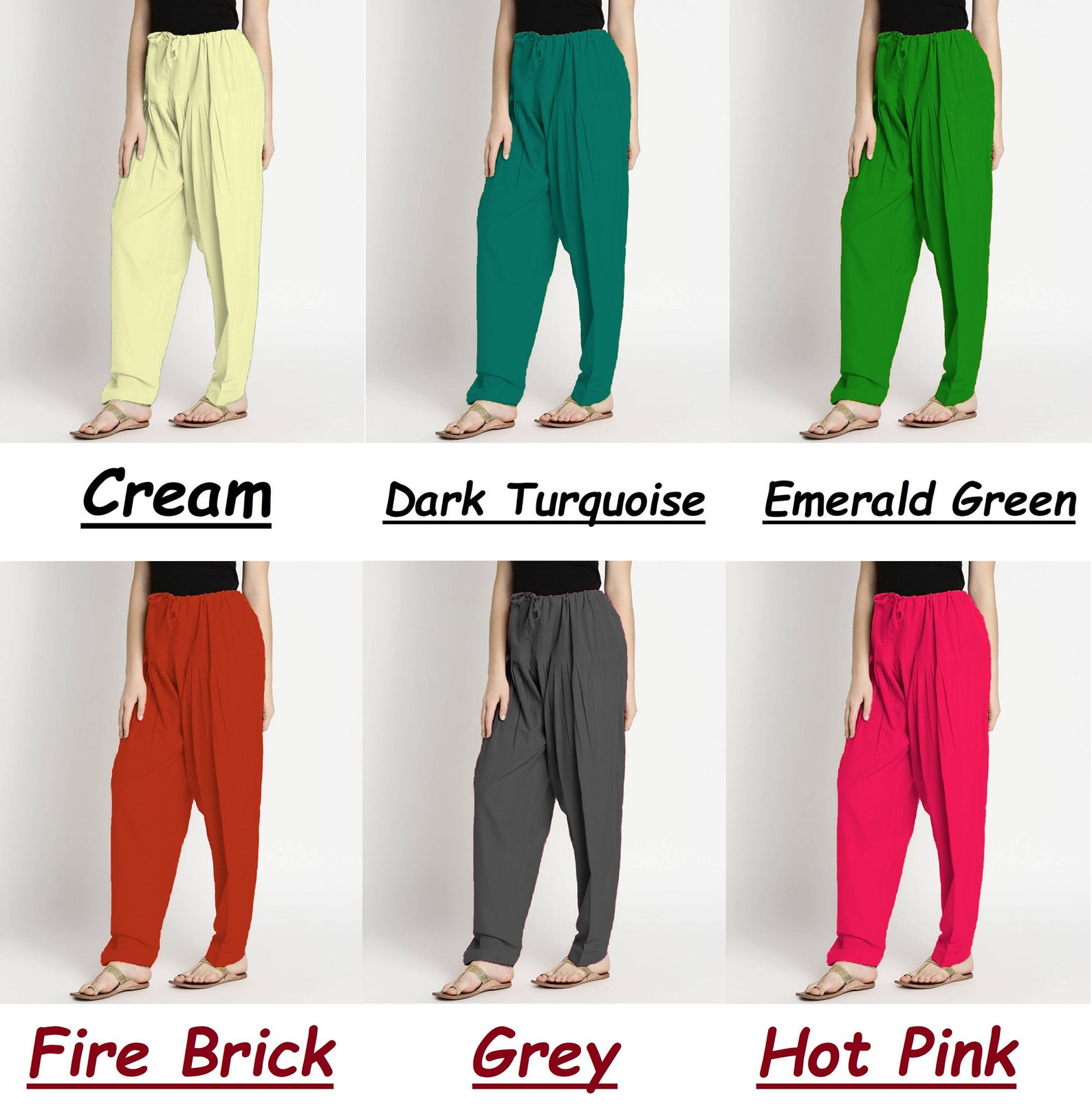 Women Plain Patiala Salwar Pants Pure Cotton Kameez Kurti Tunic Yoga ...