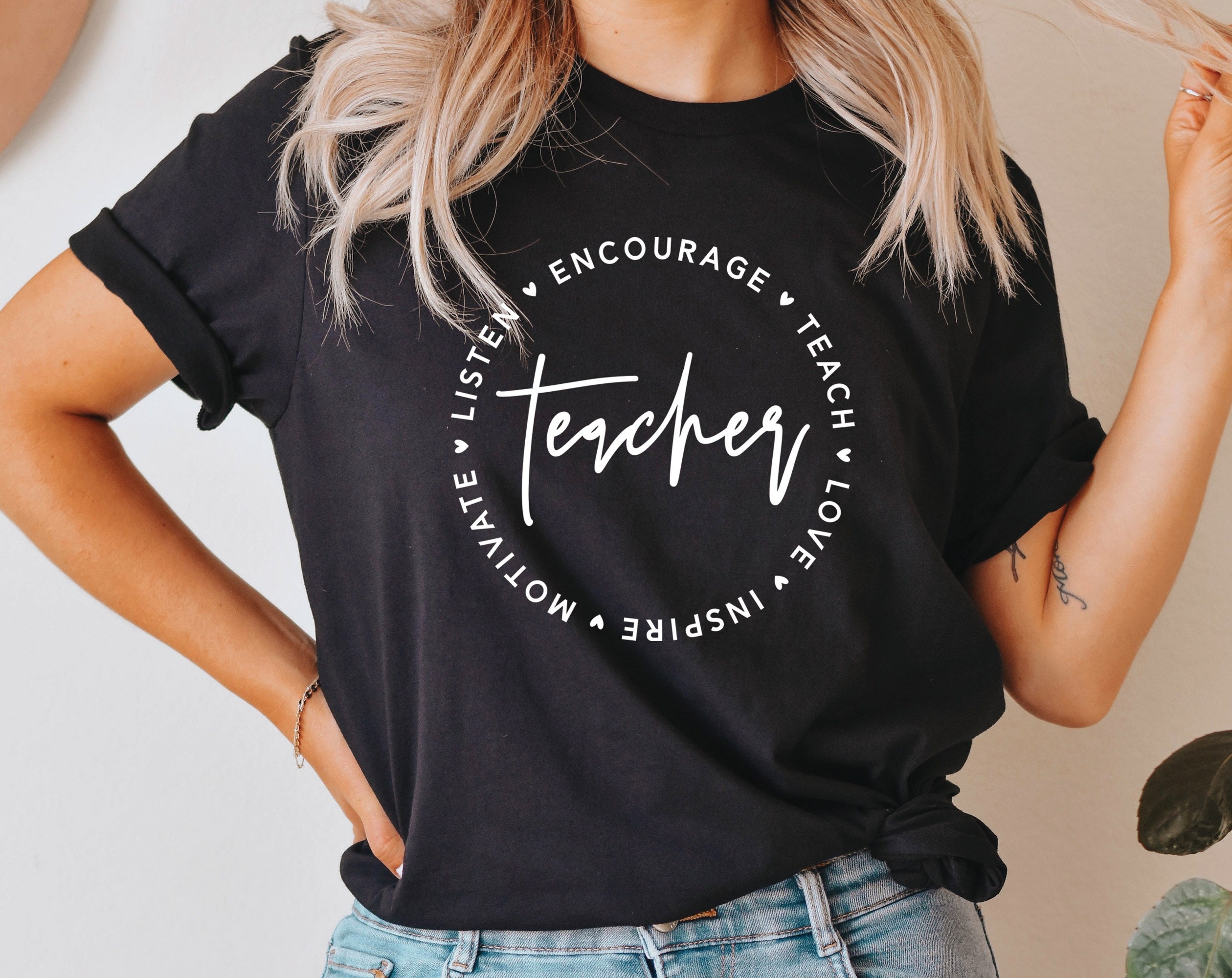 Teacher SVG Teach Love Inspire Motivate Listen Encourage - Etsy