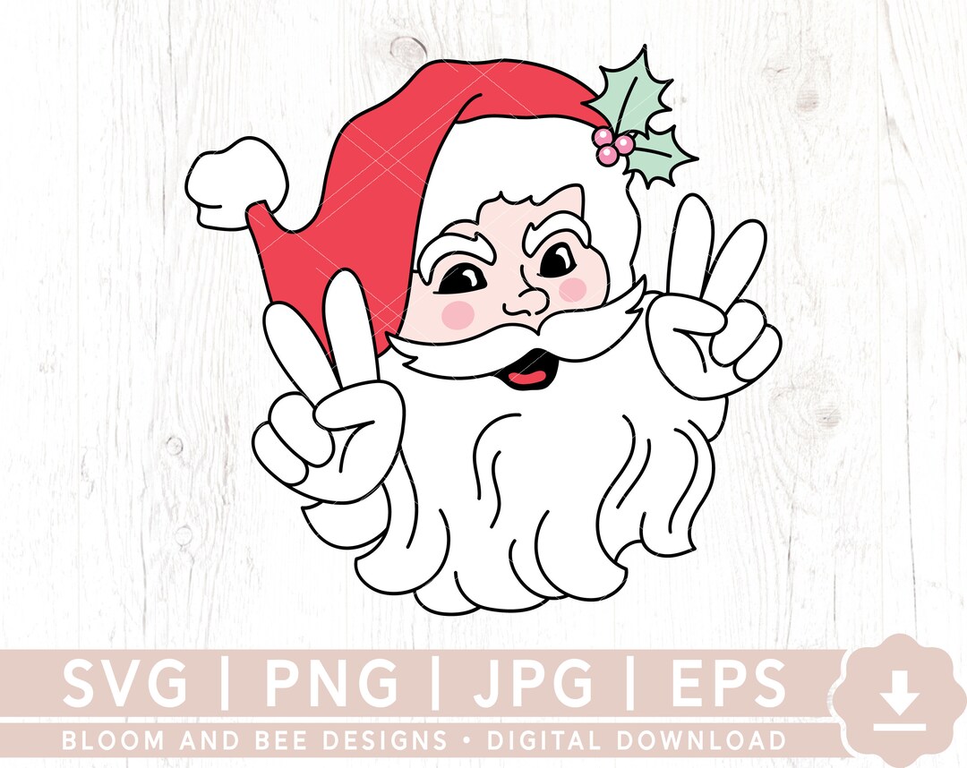 Santa Claus Svg Png Groovy Christmas Svg Funny Christmas - Etsy