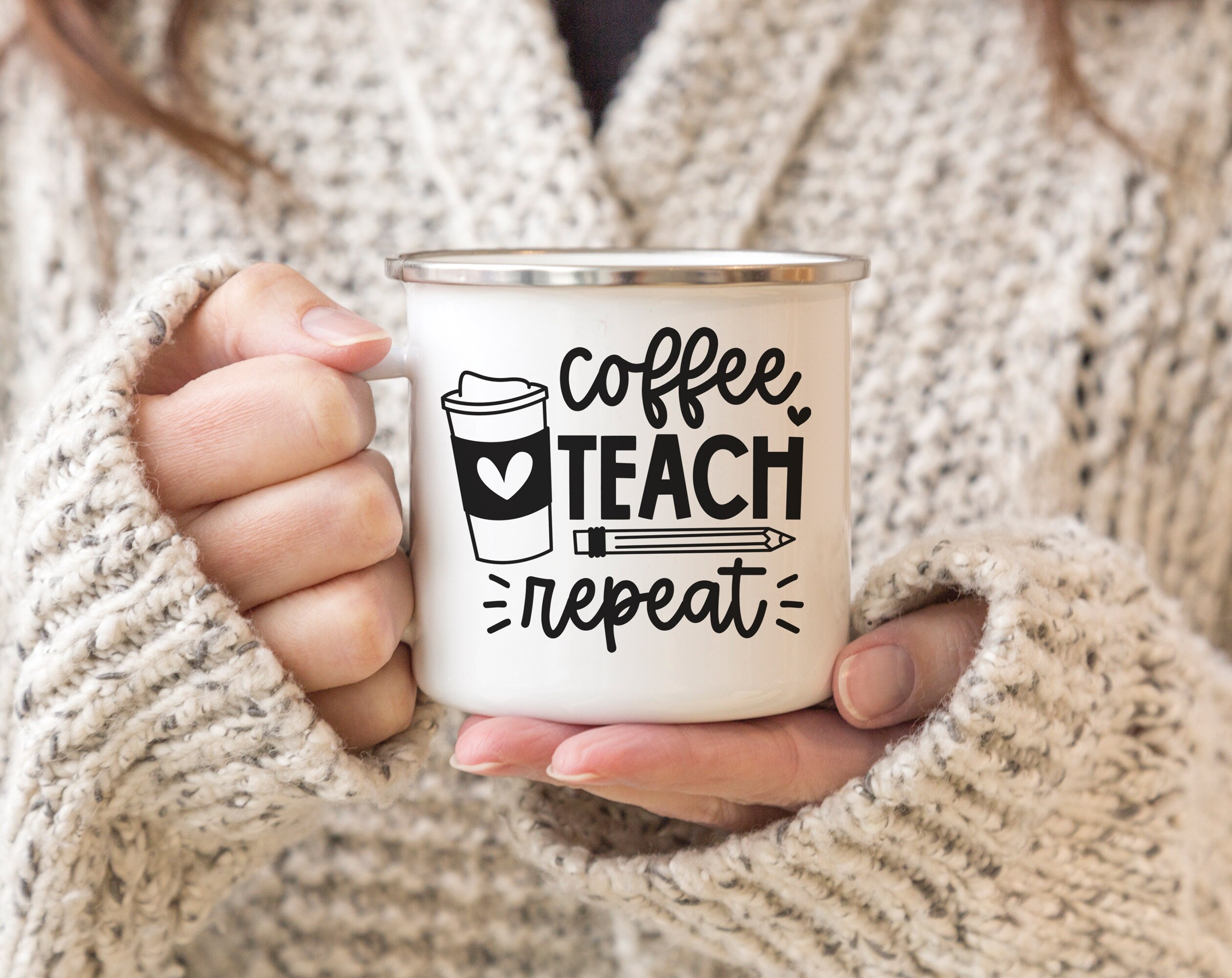 Coffee Teach Repeat SVG Coffee Teacher Svg Teacher Coffee - Etsy