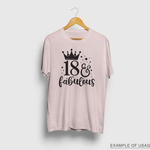 18 and Fabulous, 18th Birthday Design Silhouette, SVG PNG File, Digital ...