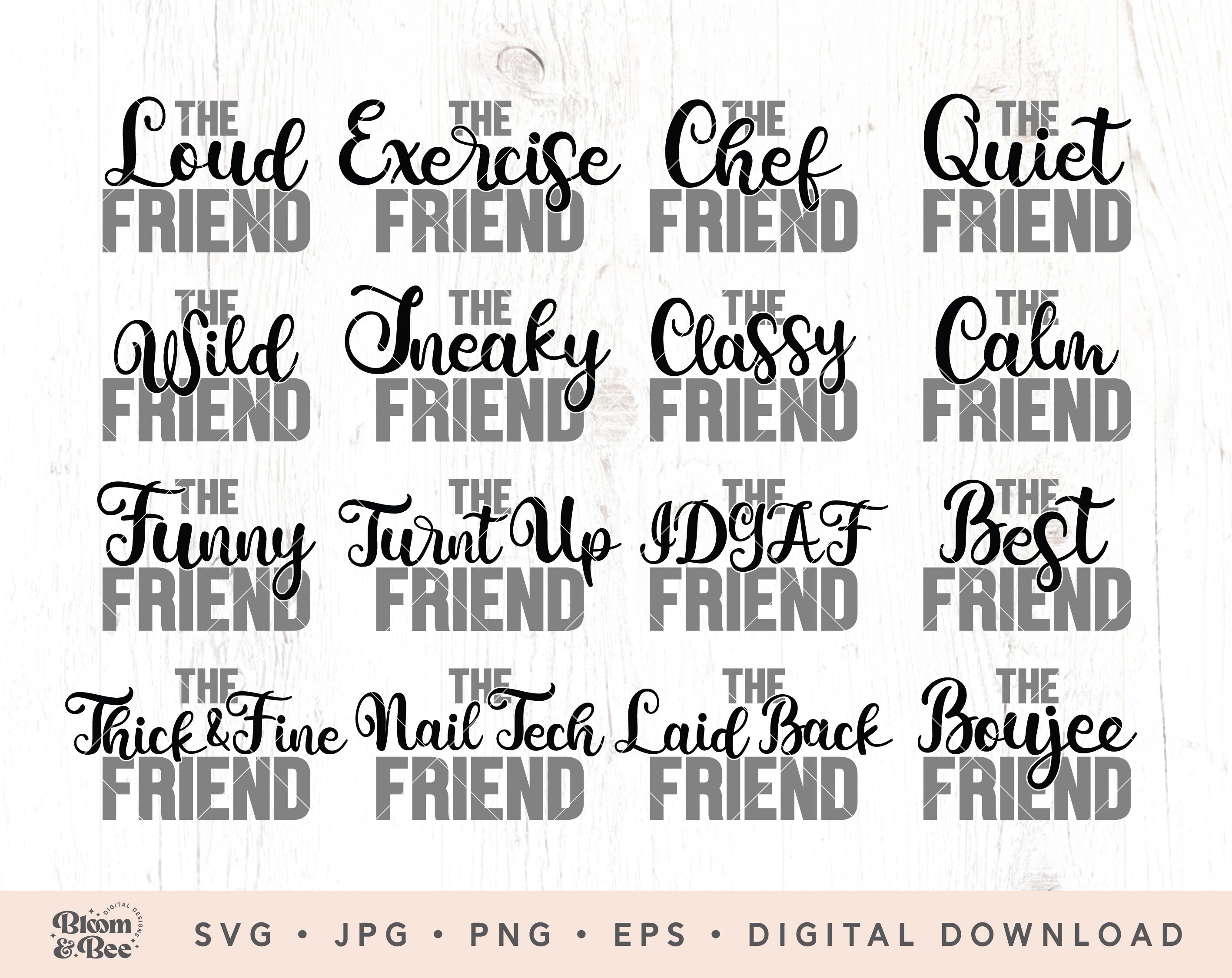 Friends SVG Bundle Funny Matching Shirts SVG Friendship Svg - Etsy