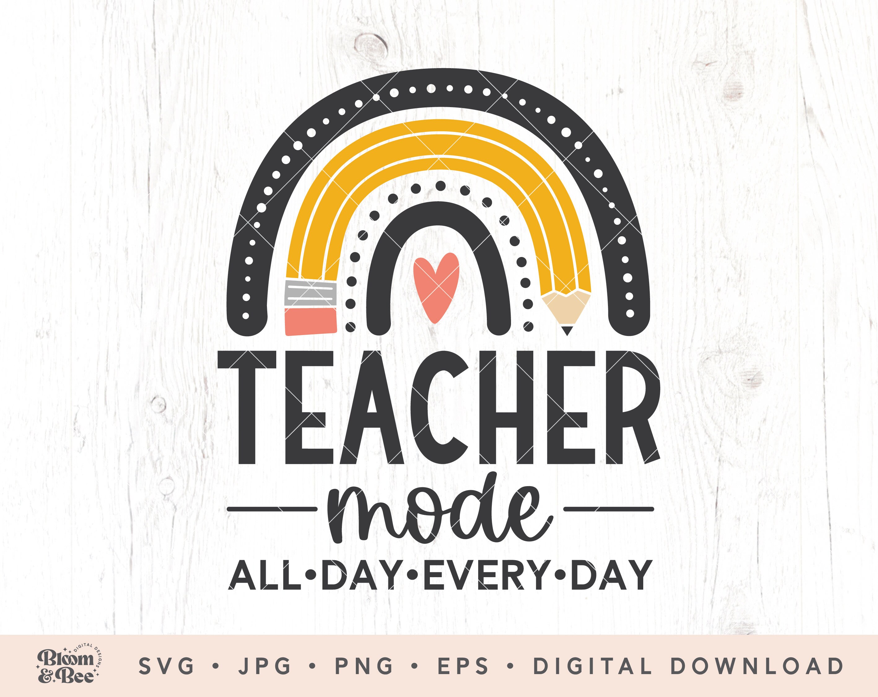 Teacher Mode SVG Teaching Mode Svg Teacher Rainbow Svg Gift - Etsy