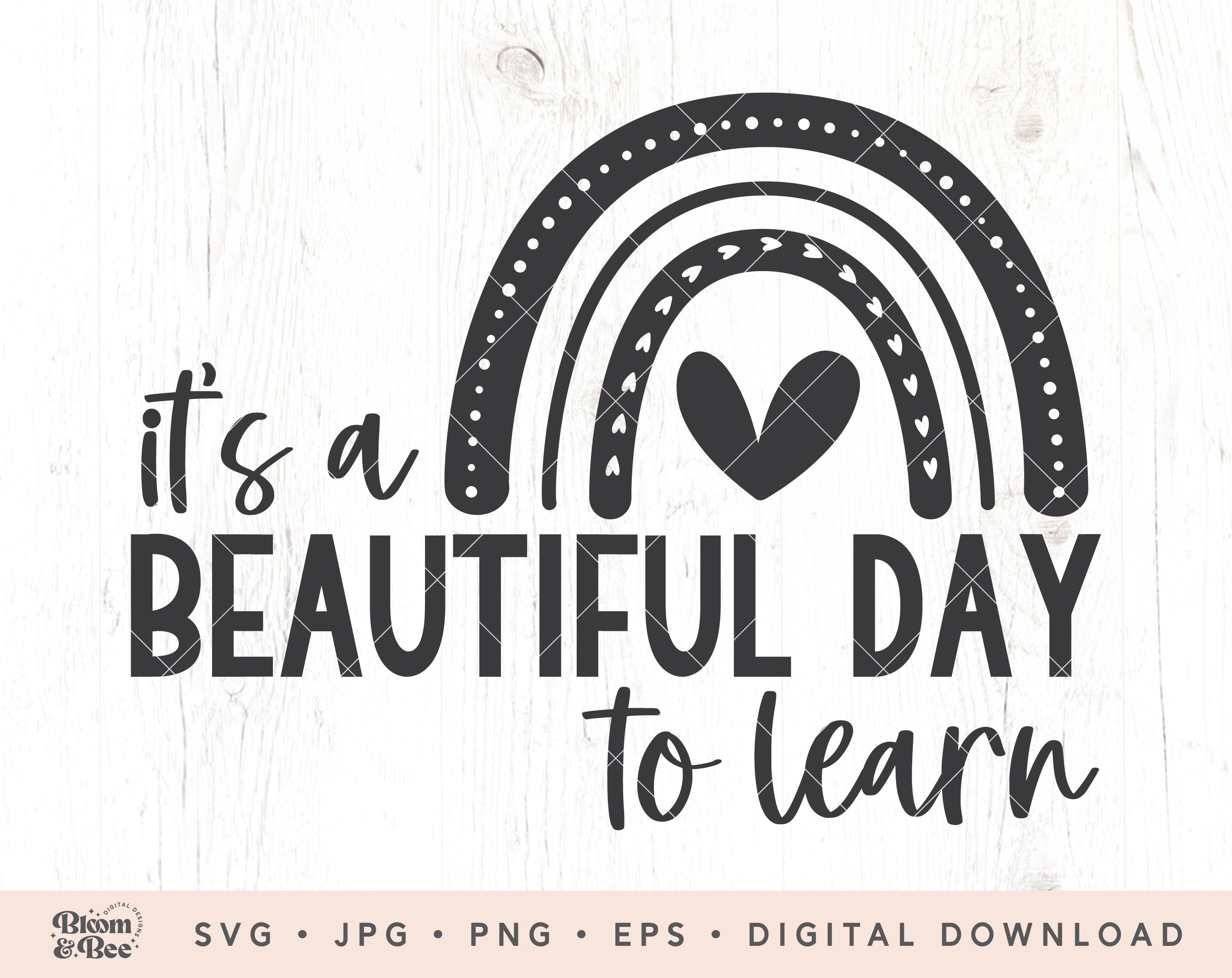 It's A Beautiful Day to Learn SVG Teacher Svg File Back - Etsy