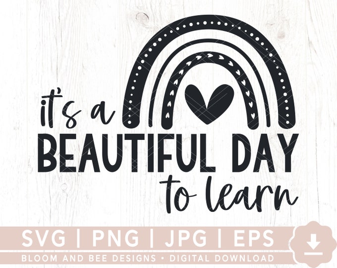 It's A Beautiful Day to Learn SVG Teacher Svg File Back - Etsy