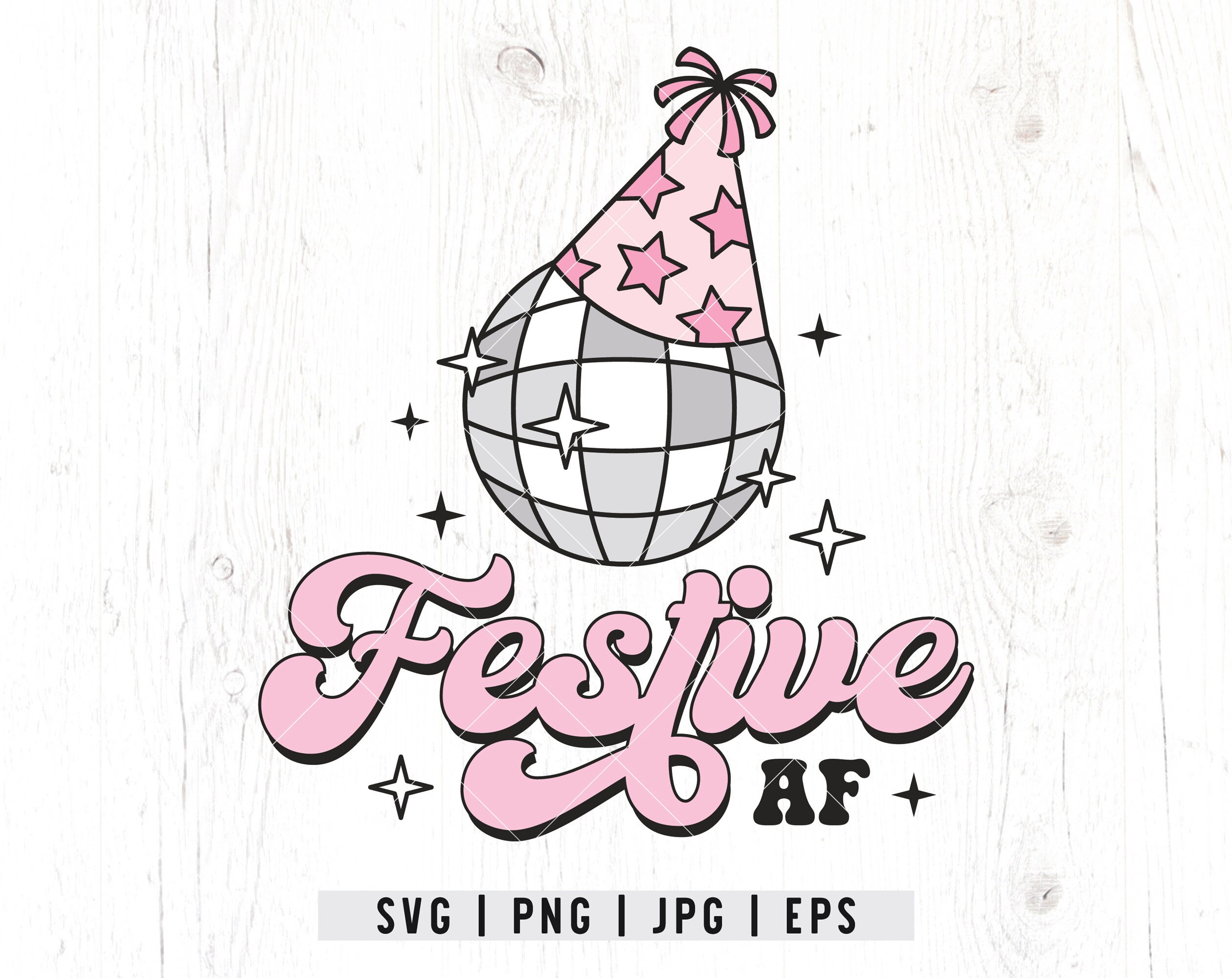 Festive AF Svg Png Groovy Svg Retro Svg Christmas Party - Etsy