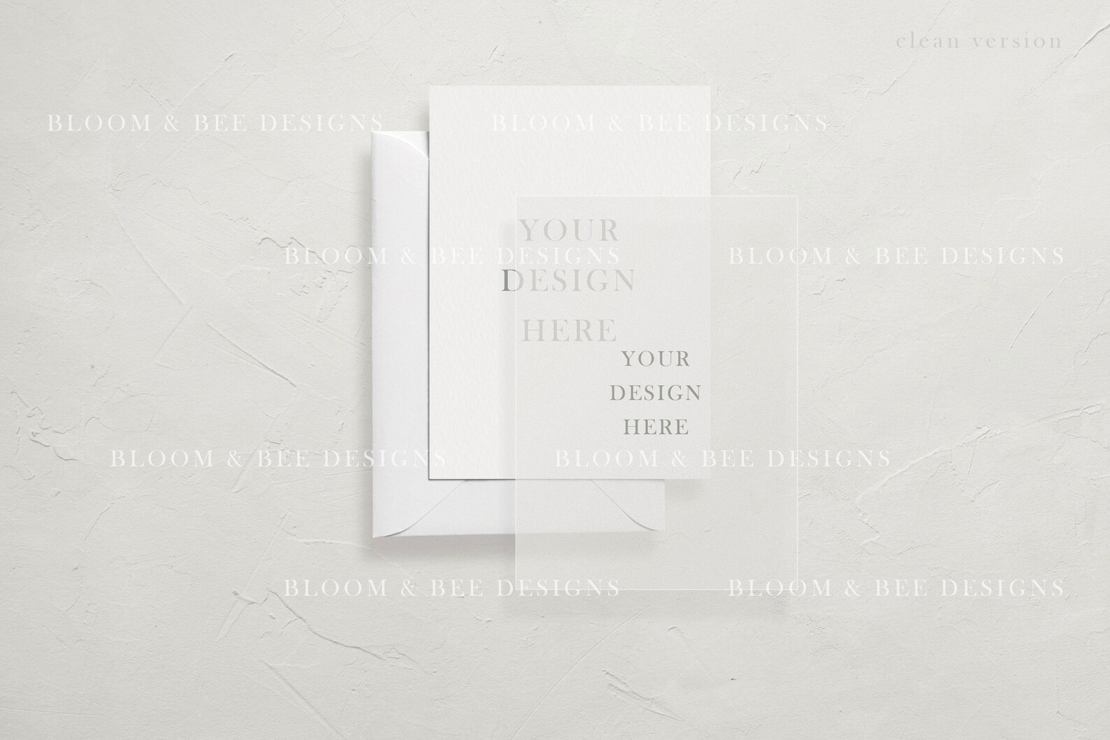 Wedding Invitation Card Mockup With Vellum Paper Overlay | Etsy