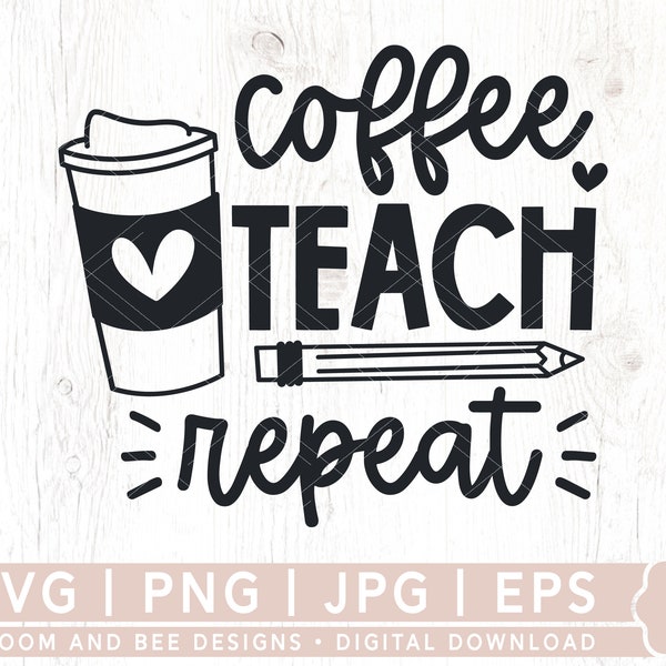 Teacher Coffee Svg - Etsy