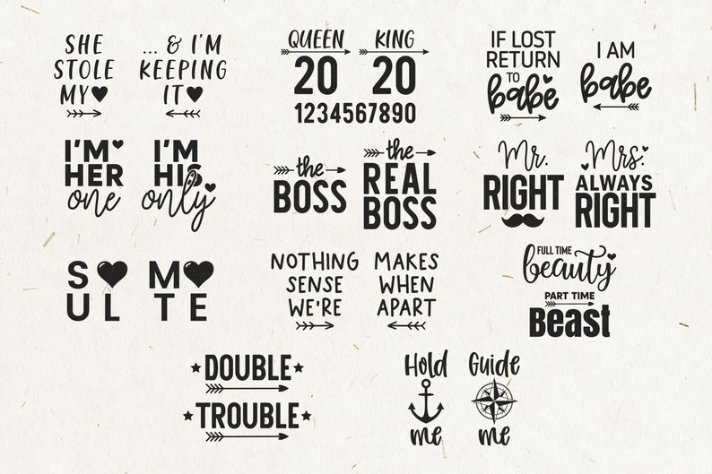 Couples Matching Shirts SVG Bundle T-shirt Making Svg Svg - Etsy