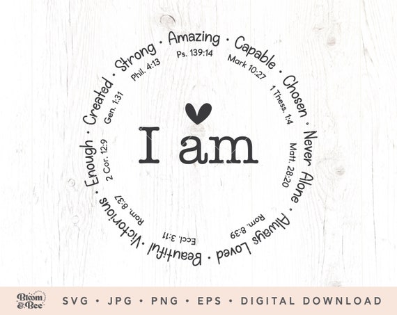 I Am Inspirational Bible Verse Svg Inspirational Svg Jpg - Etsy