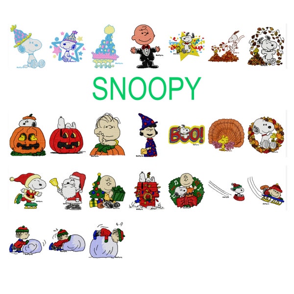 Peanuts Holiday Machine Embroidery Designs - Etsy