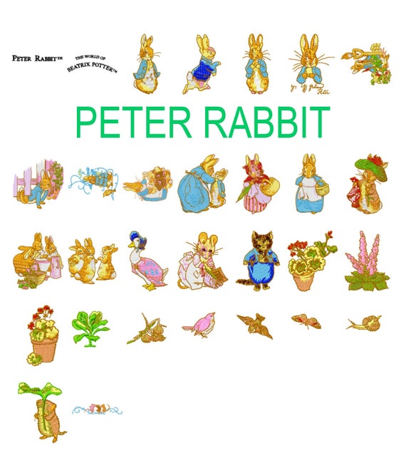 30 Peter Rabbit Machine Embroidery Designs Beatrix Potter - Etsy