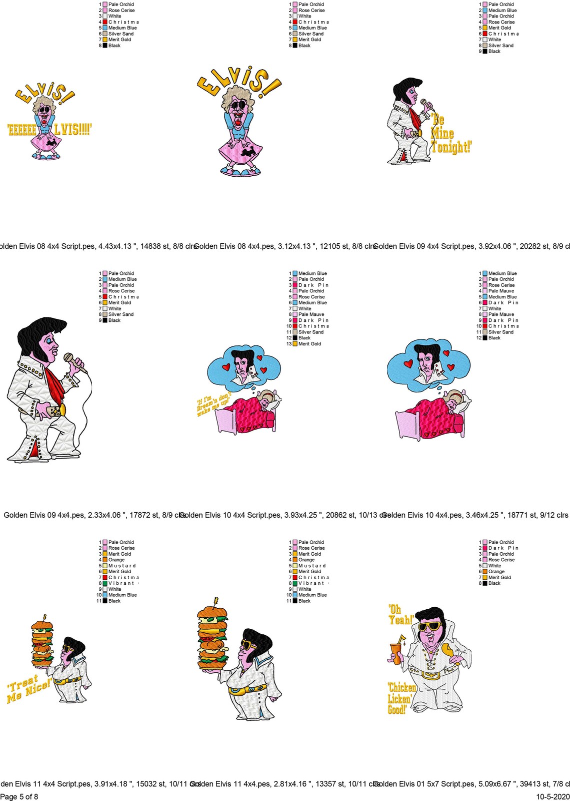 22 Elvis Presley Machine Embroidery Designs 3 Sizes Each - Etsy