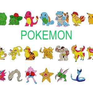 20 Pokémon Machine Embroidery Designs, Pokemon Embroidery, Pikachu ...