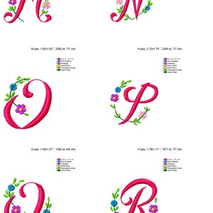 26 Floral Monogram Letter Machine Embroidery Designs, Floral Alphabet ...