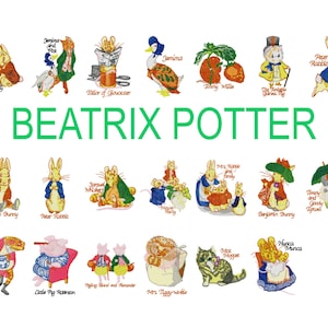 20 Beatrix Potter Machine Embroidery Designs, Peter Rabbit Embroidery ...