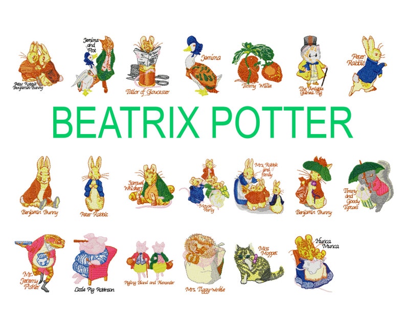 20 Beatrix Potter Machine Embroidery Designs Peter Rabbit - Etsy UK