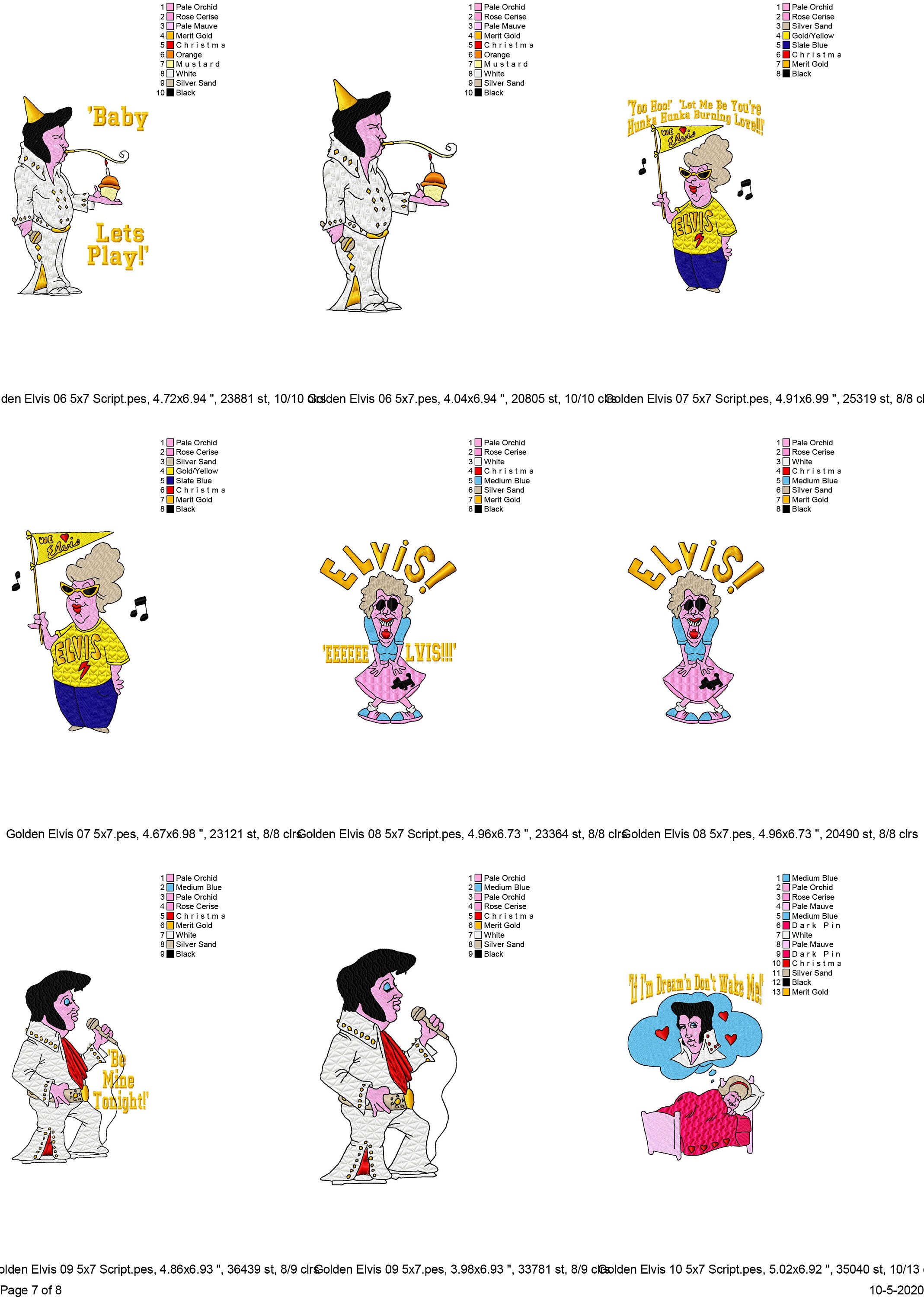 22 Elvis Presley Machine Embroidery Designs 3 Sizes Each - Etsy