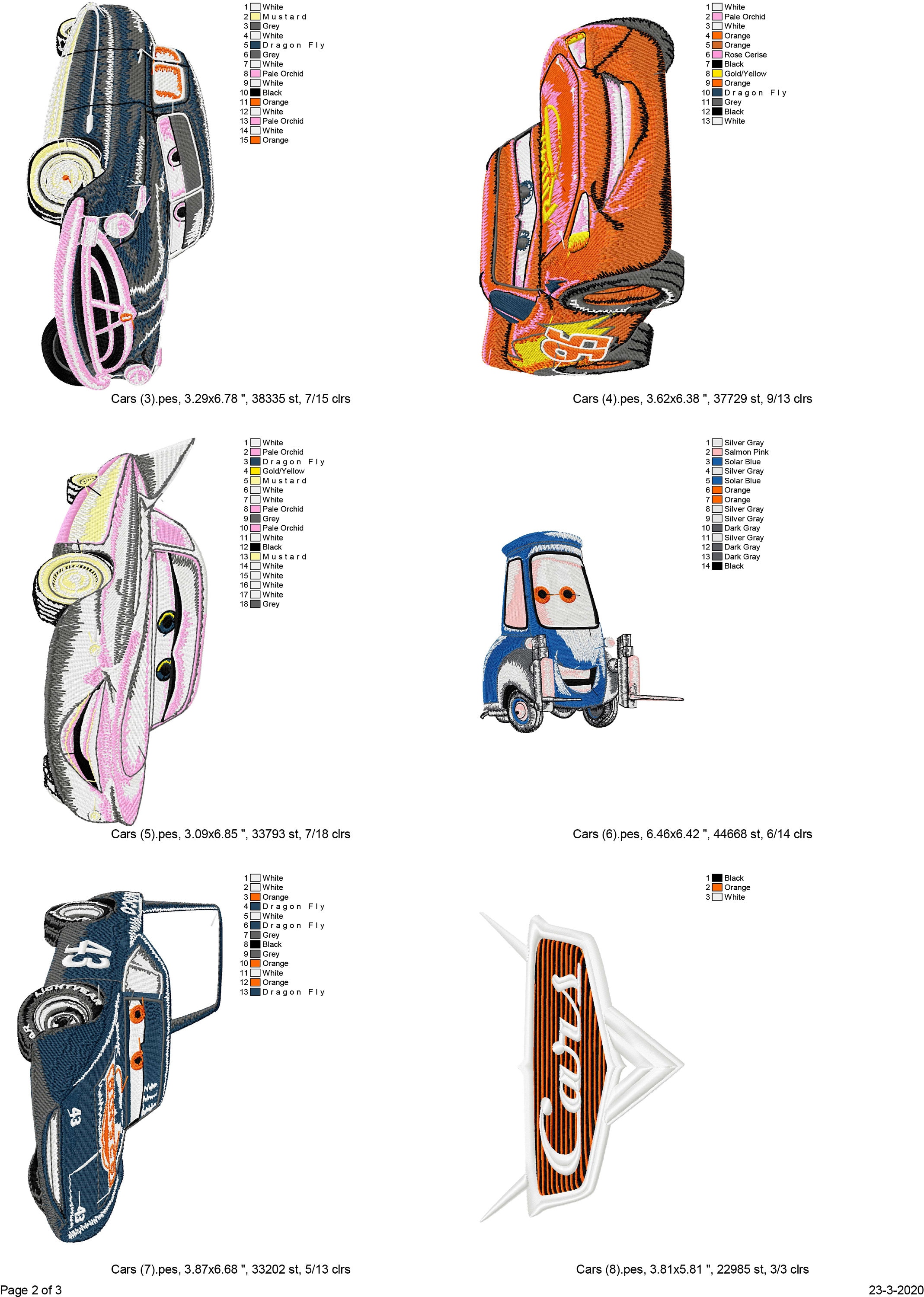 13 Large Pixar Cars Machine Embroidery Designs Disney Cars - Etsy Canada