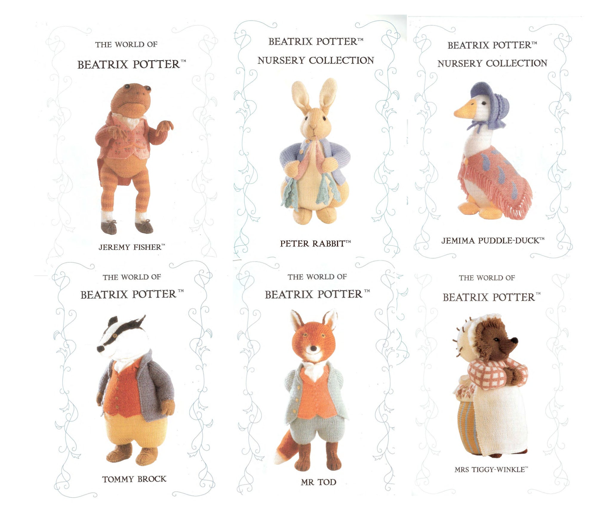 6 Beatrix Potter PDF Knitting Patterns Peter Rabbit Pattern - Etsy ...