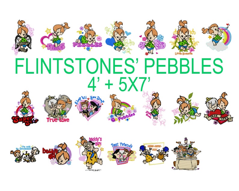 20 Flintstones Pebbles Machine Embroidery Designs Flintstones - Etsy