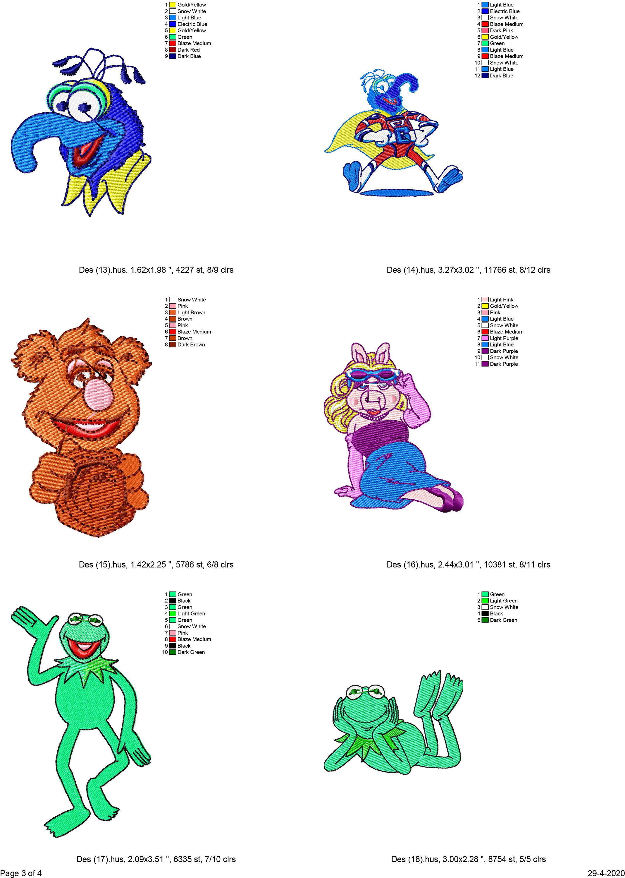 23 Muppets Machine Embroidery Designs Kermit the Frog - Etsy